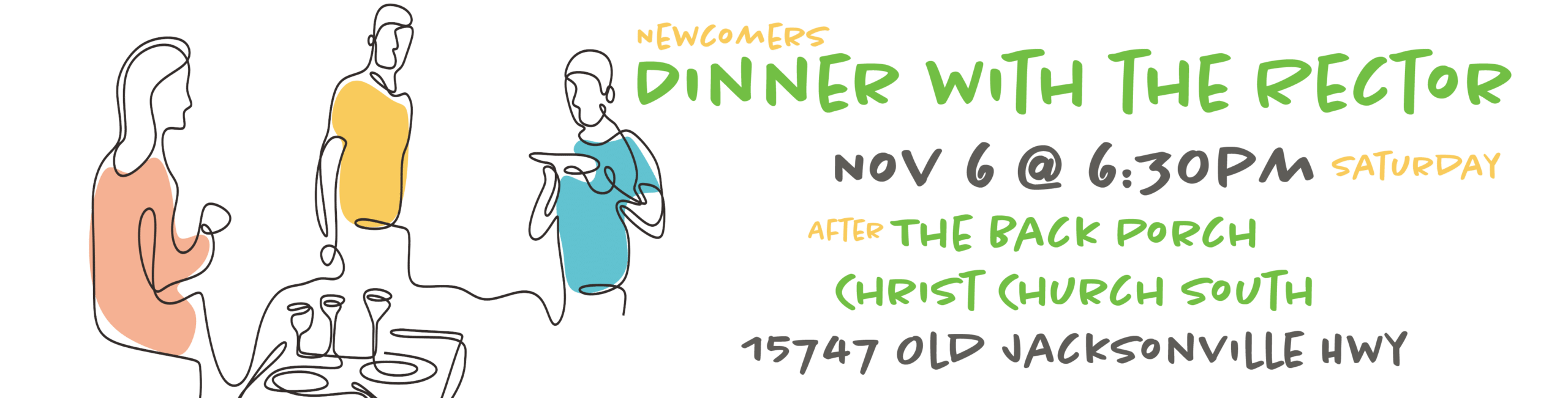 Newcomer Dinner with the Rector - Christ Church, Episcopal, Tyler, Texas
